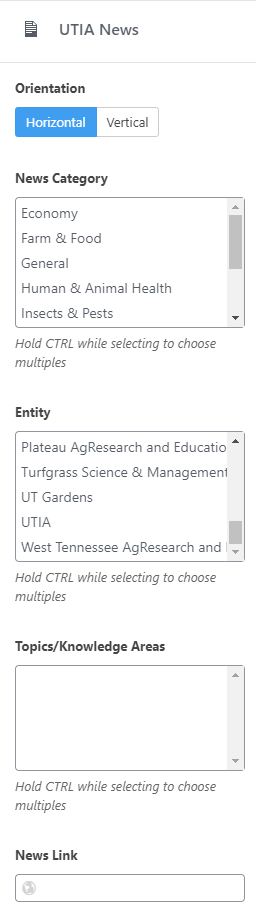 UTIA News Block | UTIA WordPress Guide
