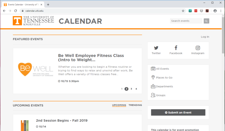 UTIA Calendar | UTIA WordPress Guide